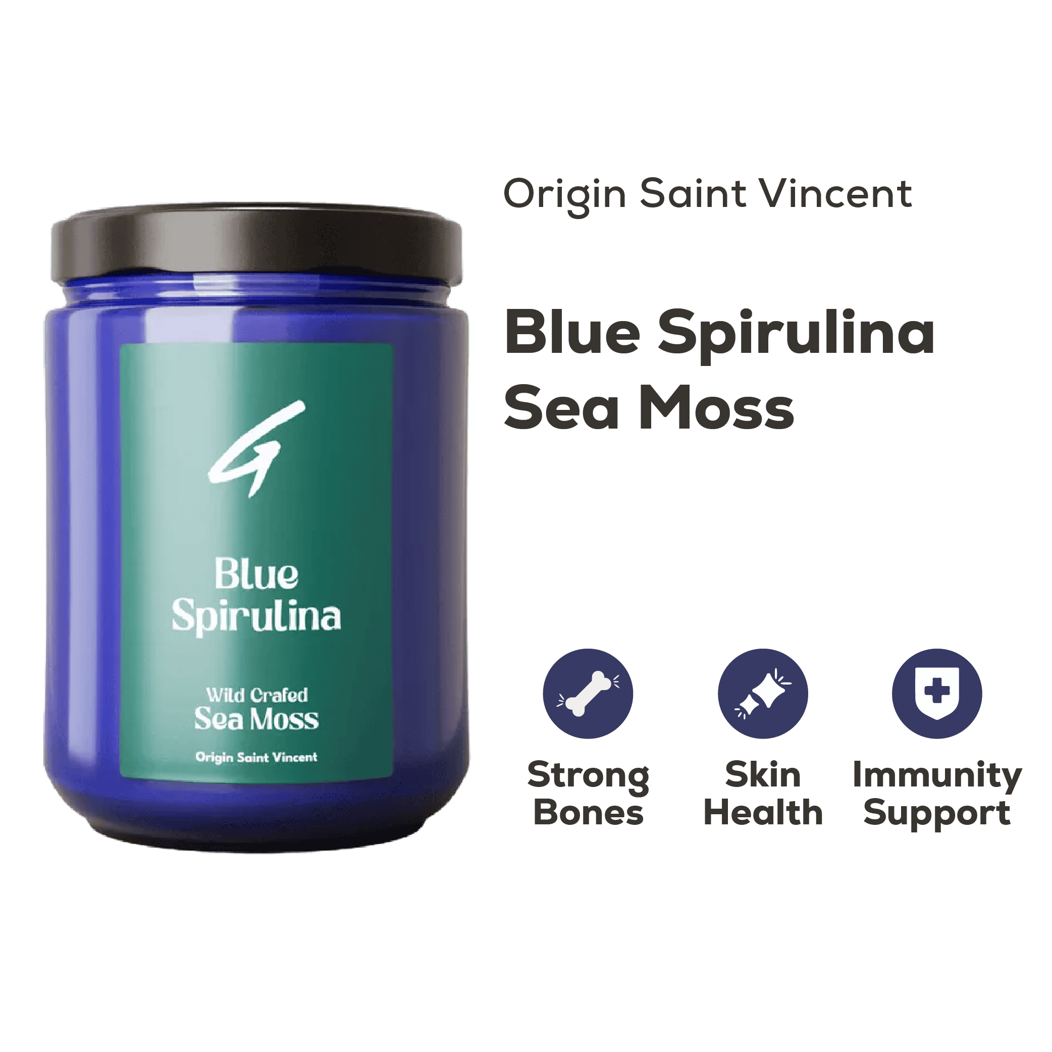 Blue Spirulina Sea Moss Gel - Griffy's Organics